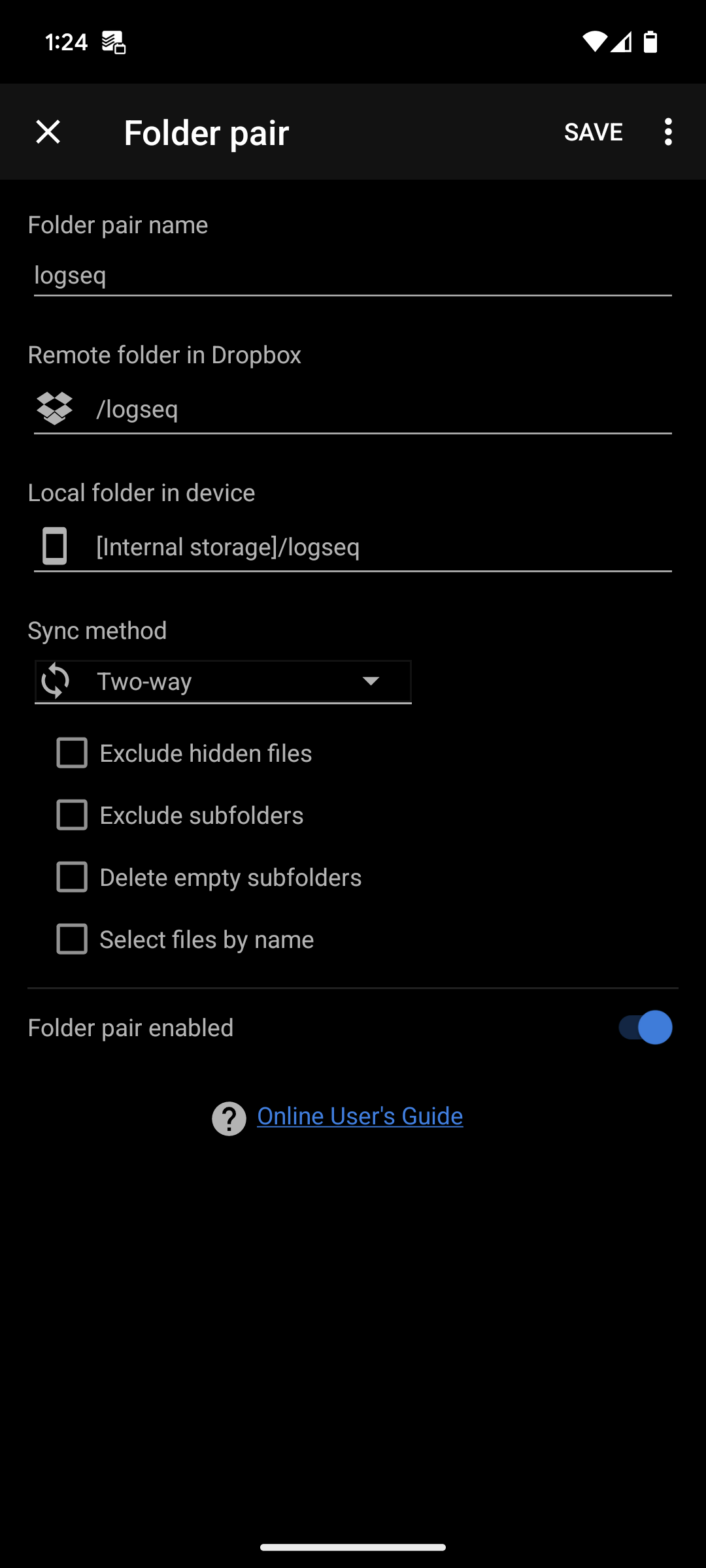 Setting up logseq sync using Dropbox